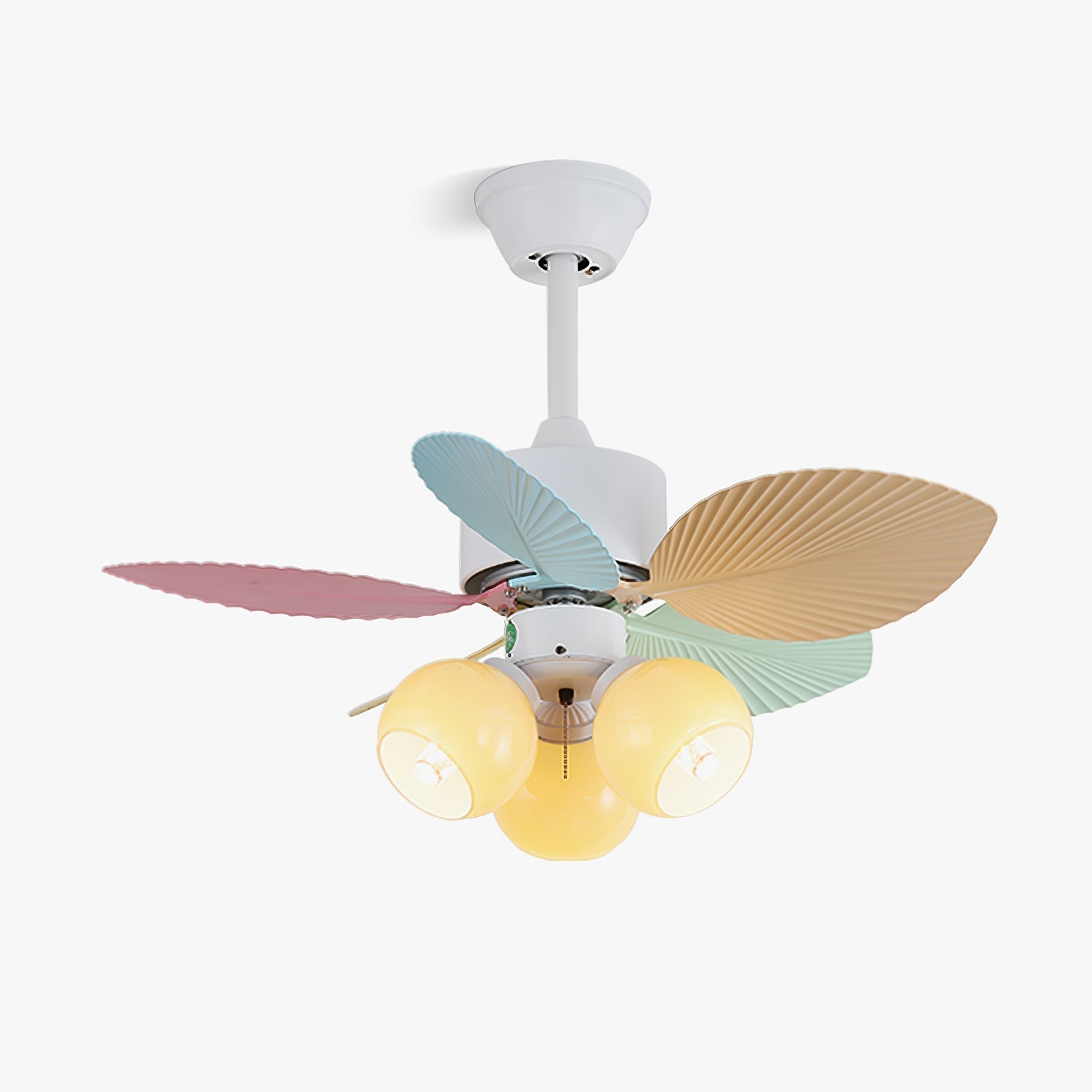 Colorful Ceiling Fan Light Glass Modern Kids Room | Letslighting
