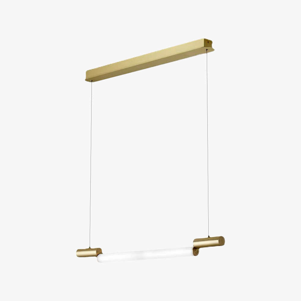 Minimalist Linear Aluminium/PVC Pendant Light, Gold | Letslighting