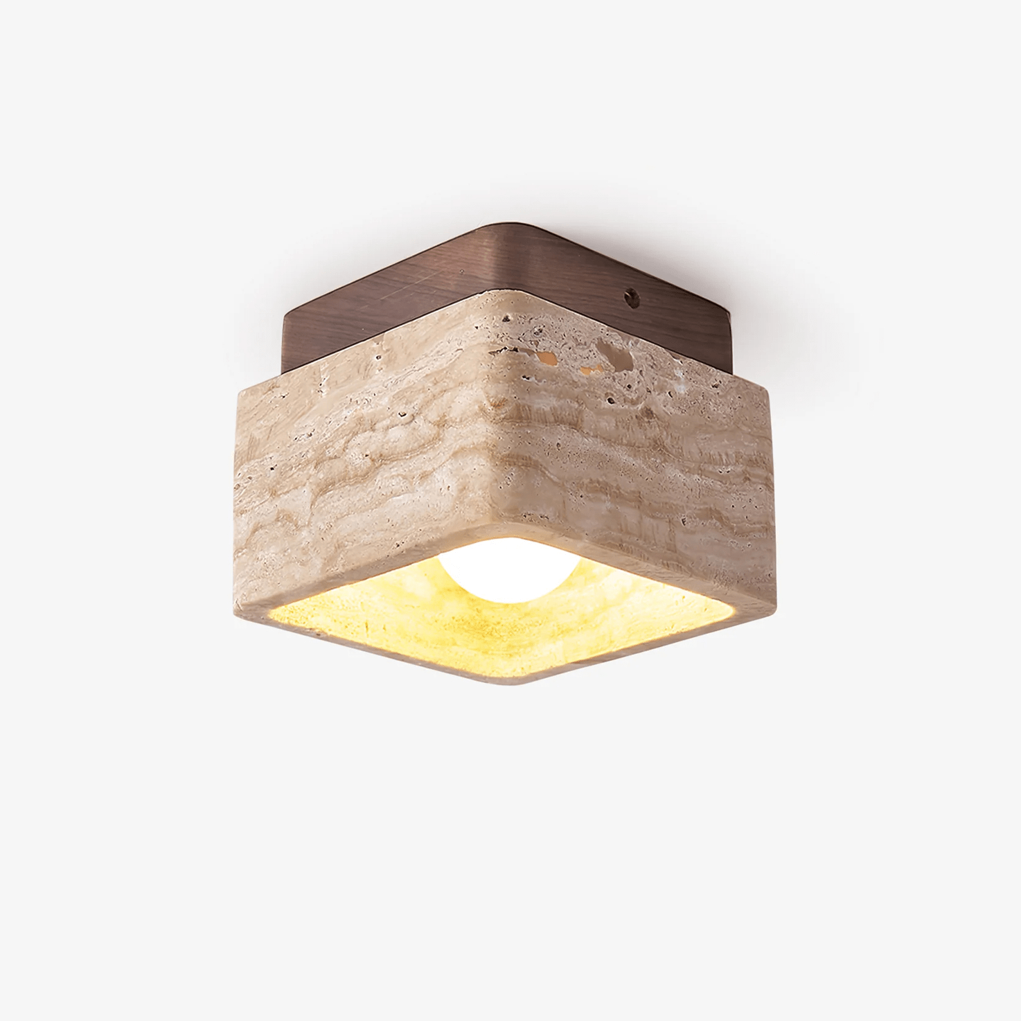Textured Travertine Ceiling Light Modern Hallway | Letslighting