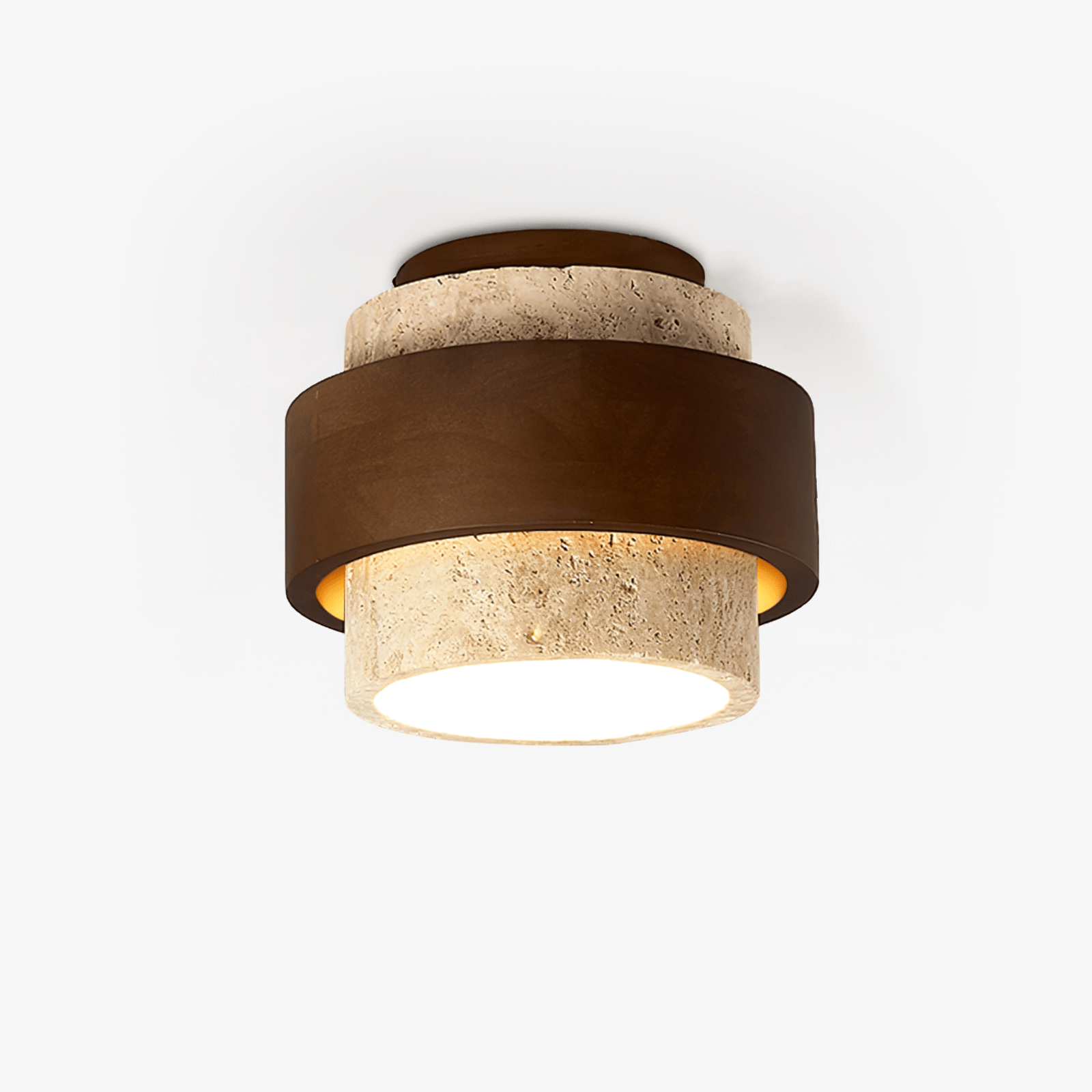 Layered Ring Travertine Ceiling Light Modern Entryway | Letslighting