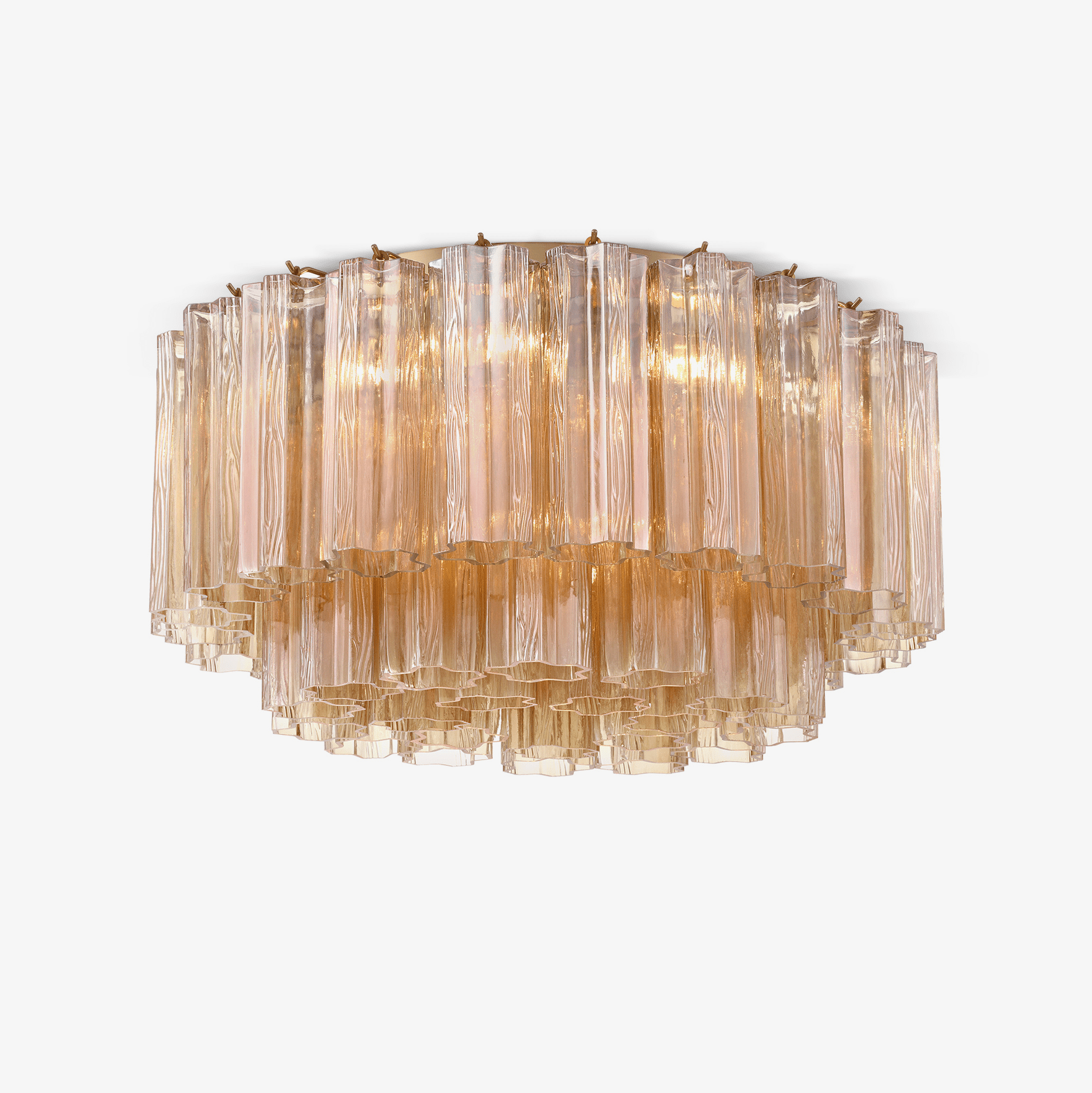 Ceiling Lamp Amber Glass Tube Layered Mid Century Living Room ...