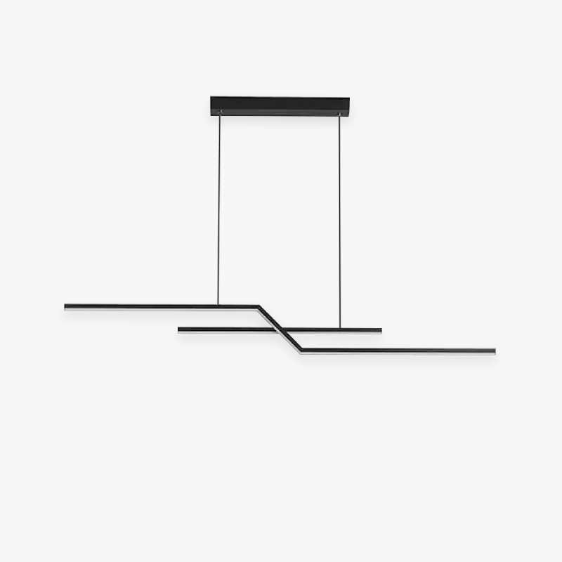 Parallel Fold Linear Pendant Light Black/Gold Living Room | Letslighting