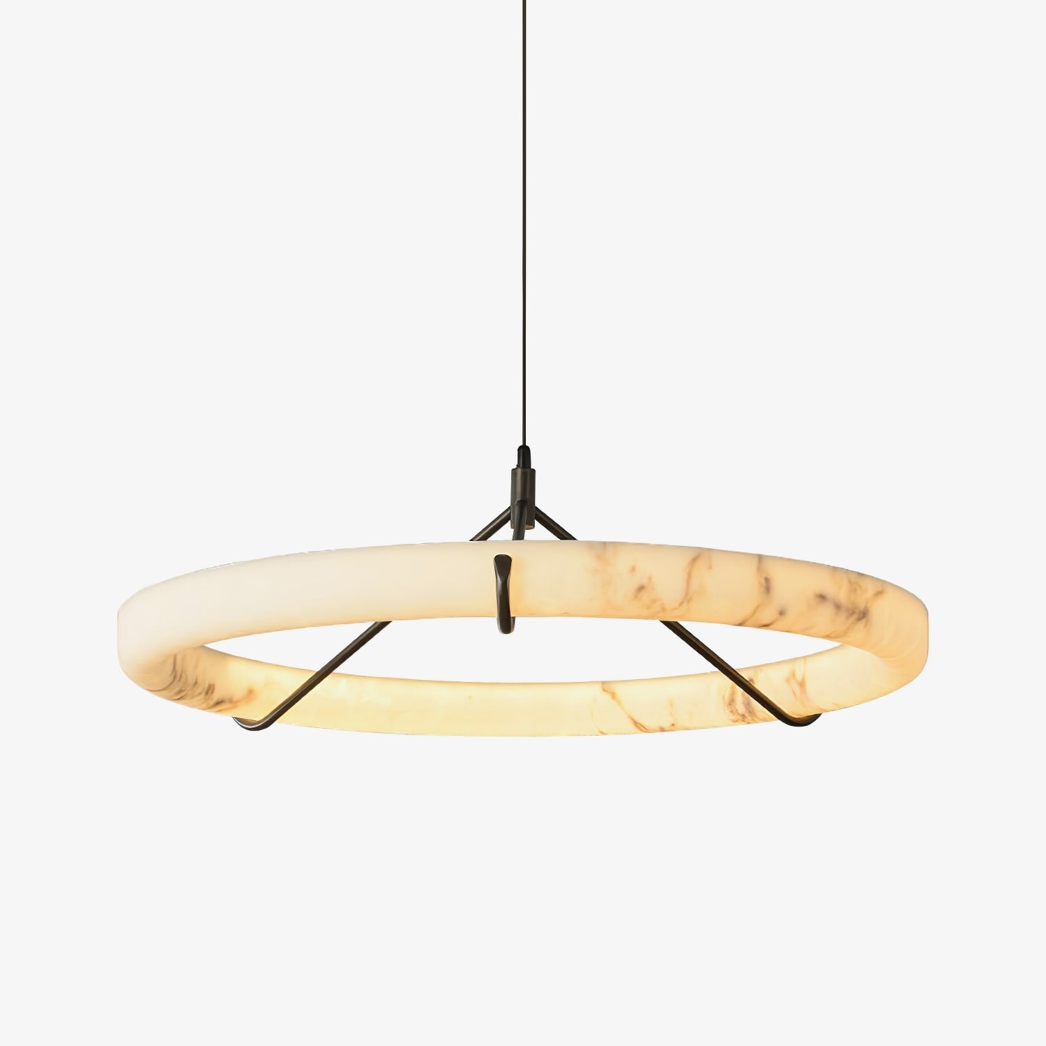 Alabaster Pendant Light Chandelier Modern Round Ring Living Room ...