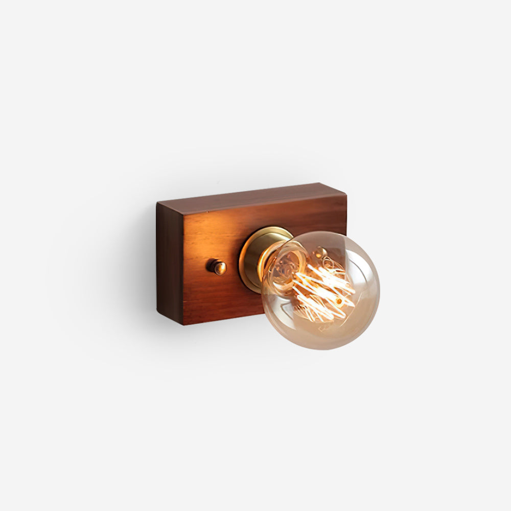 Wall Lamp Edison Bulb Wood Mount Minimalist Warm Glow | Letslighting