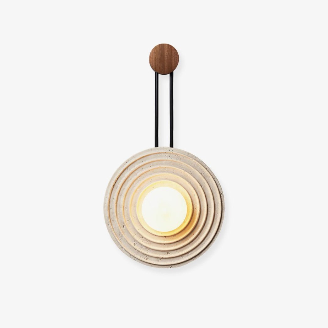 Spiral-Ring Travertine Wall Light Modern Hallway | Letslighting