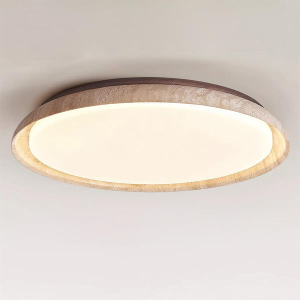 Flush Mount Ceiling Light Travertine Modern Minimalist Round Design ...