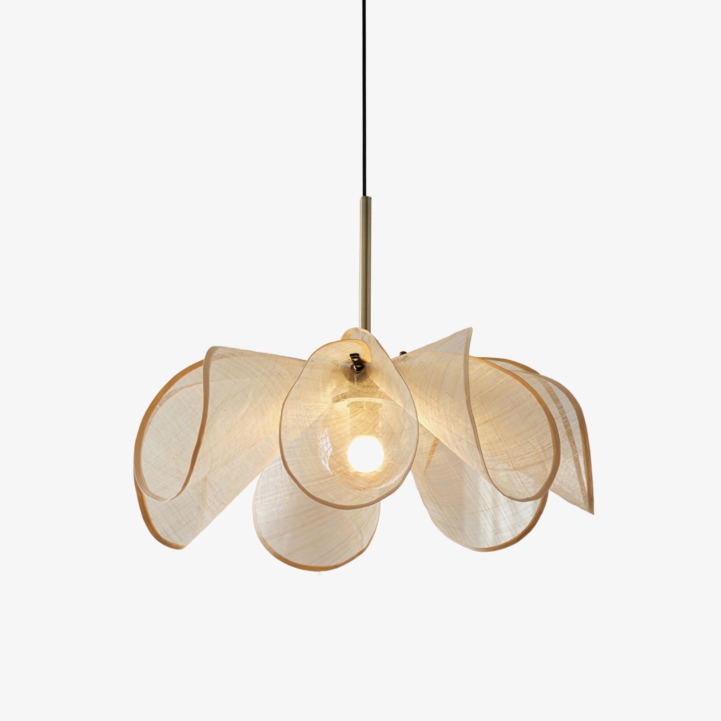 Pendant Lamp Black & Beige Abaca Fiber for Living Room | Letslighting