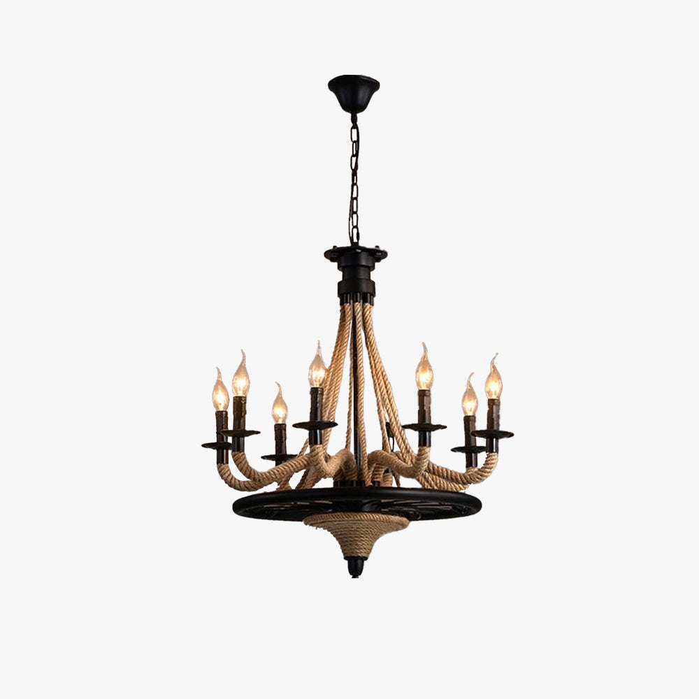 Antique LED Pendant Light Black /Rope Bar | Letslighting